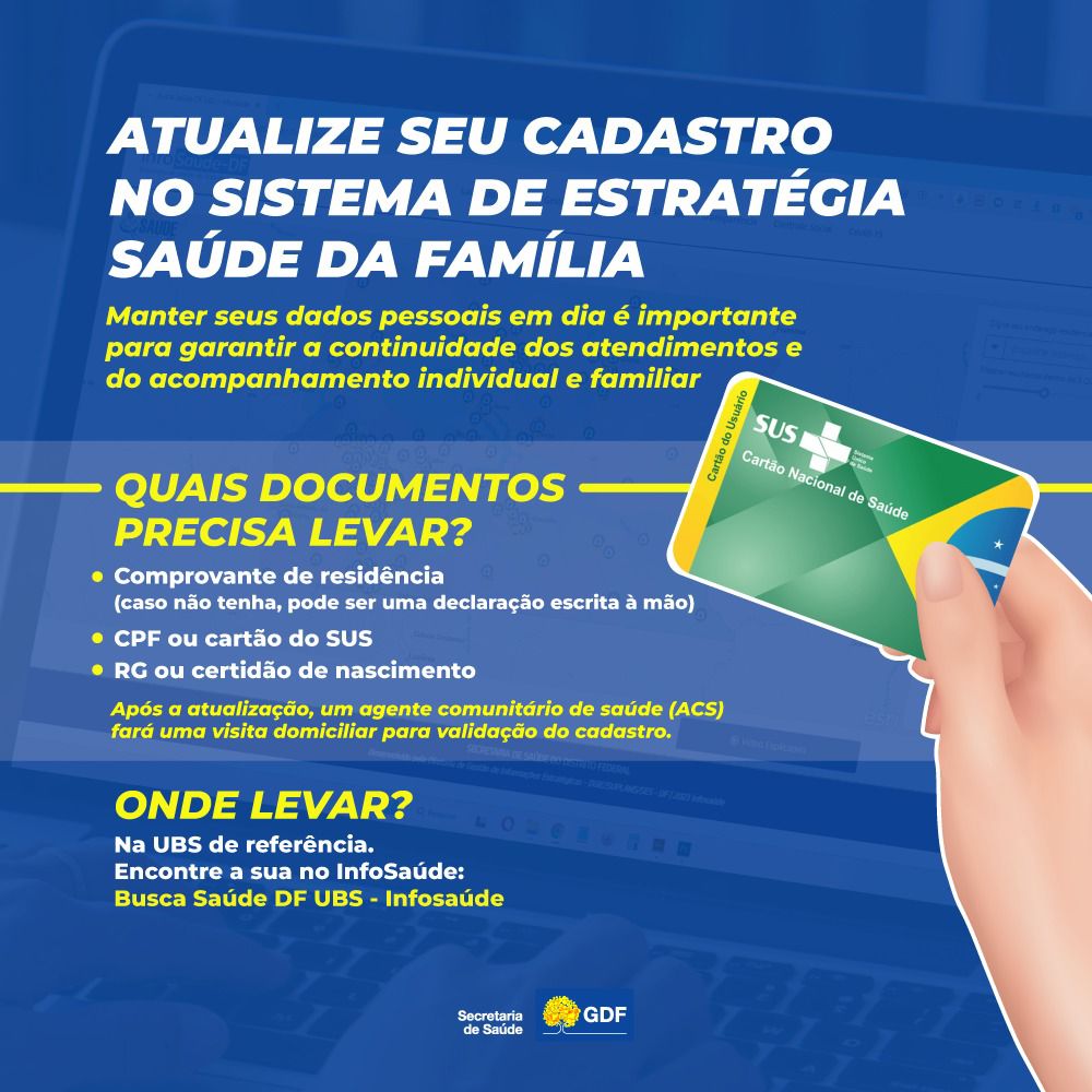 Secretaria de Saúde incentiva atualização de cadastro dos usuários do ...