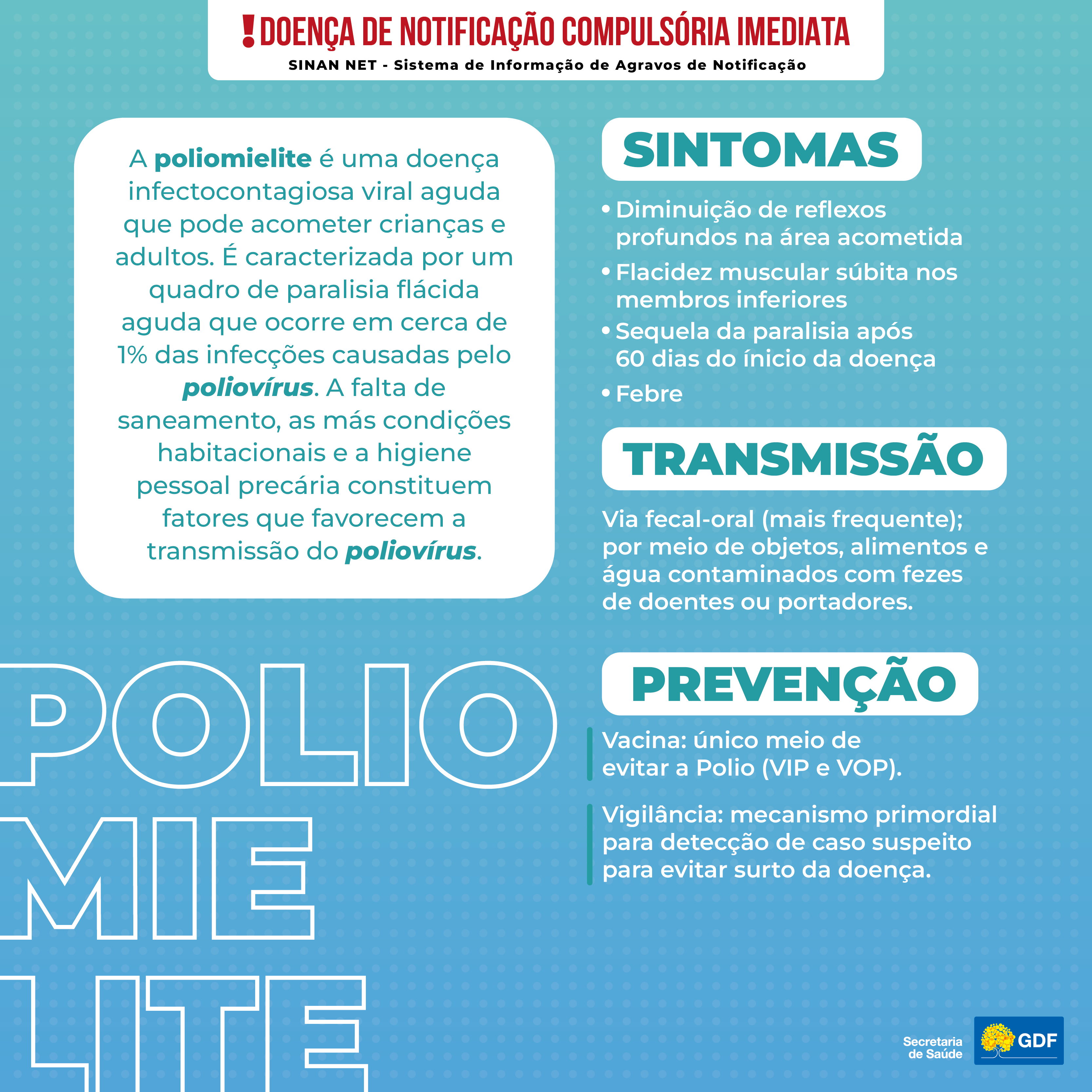 Poliomelite/Paralisia Flácida Aguda - Secretaria de Saúde do Distrito ...